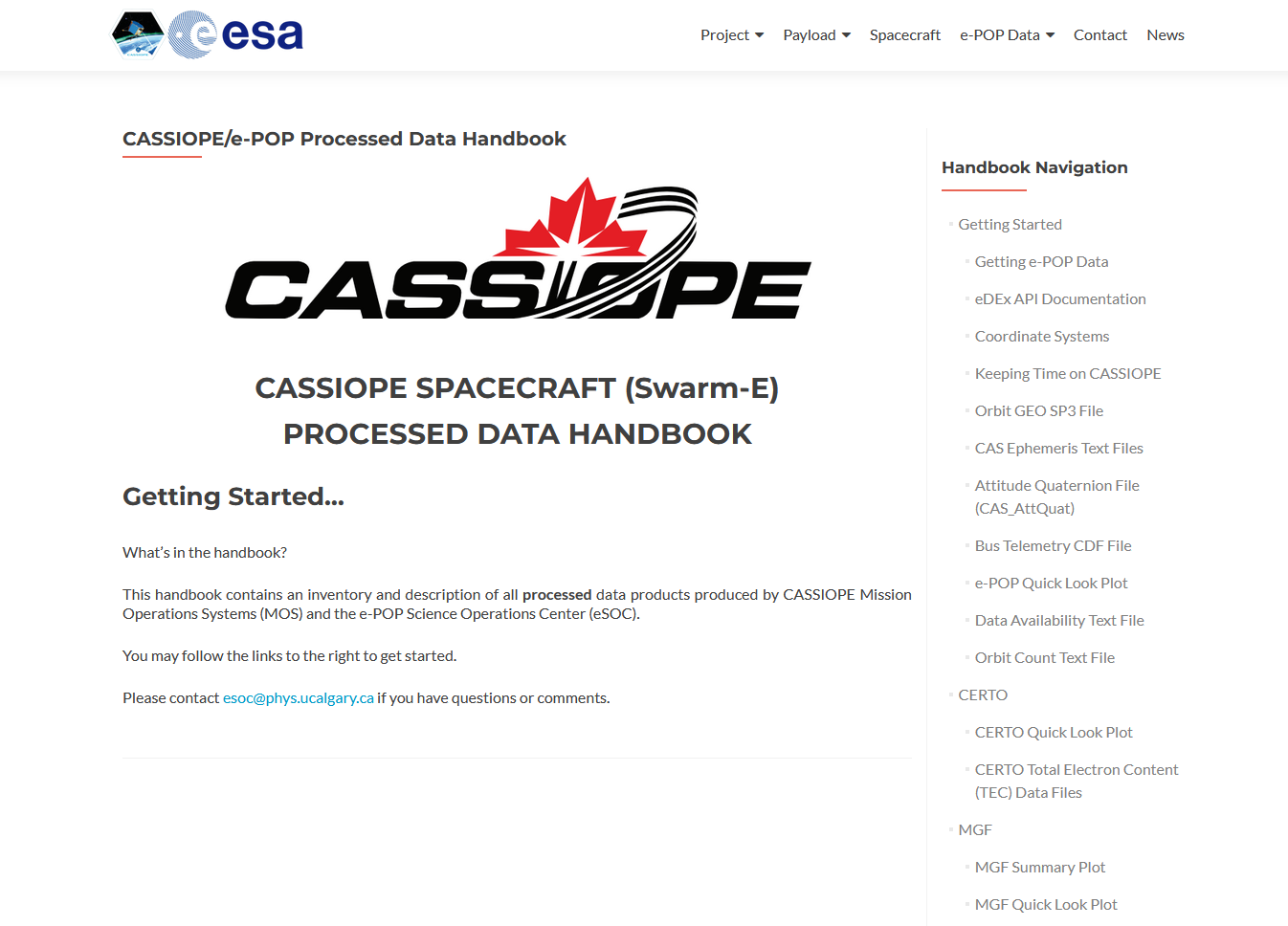 e-POP Data – e-POP on CASSIOPE